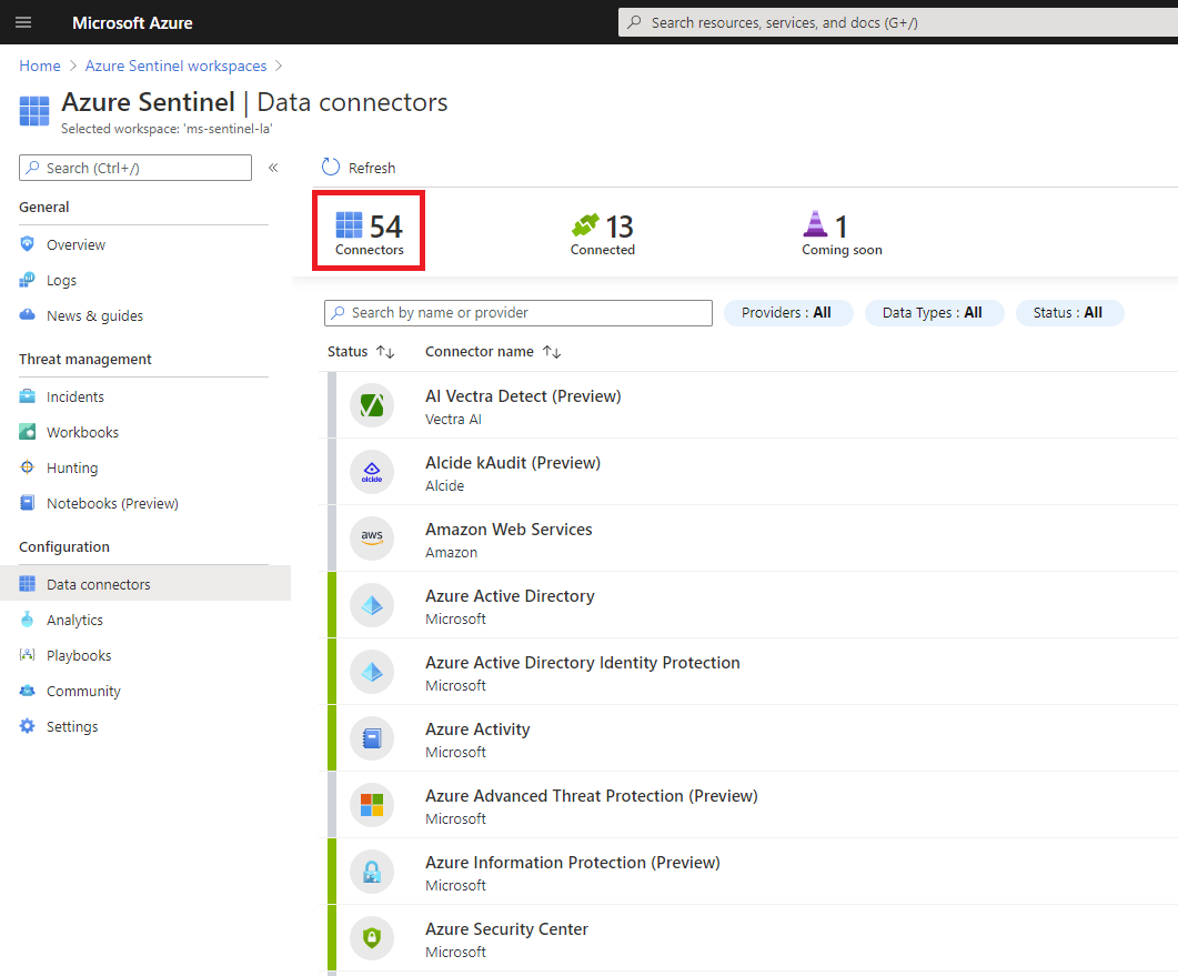 Azure Sentinel Data Connectors | Managed Sentinel Azure Sentinel Data Connectors | Managed Sentinel