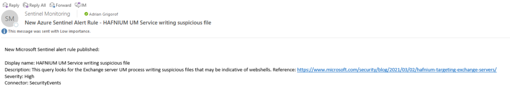 Monitoring the publication of new Azure Sentinel alert rule templates ...