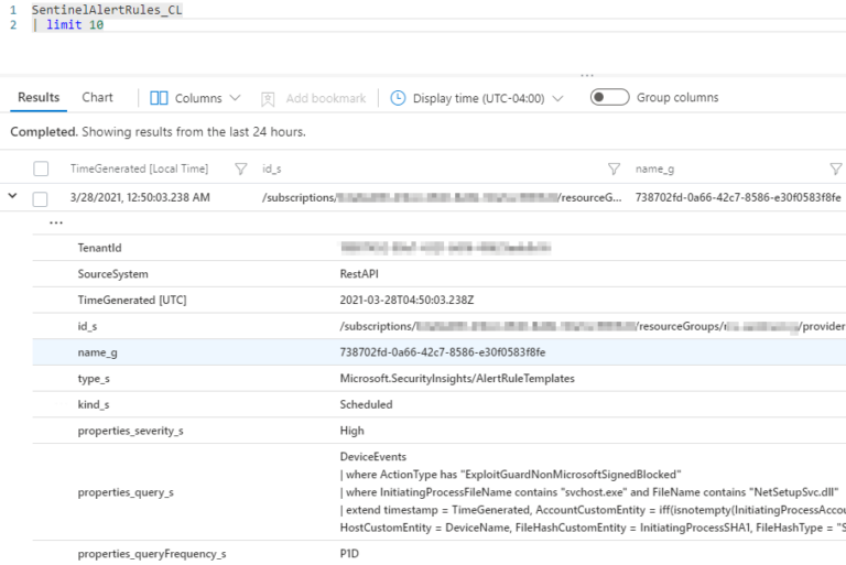 Monitoring the publication of new Azure Sentinel alert rule templates ...